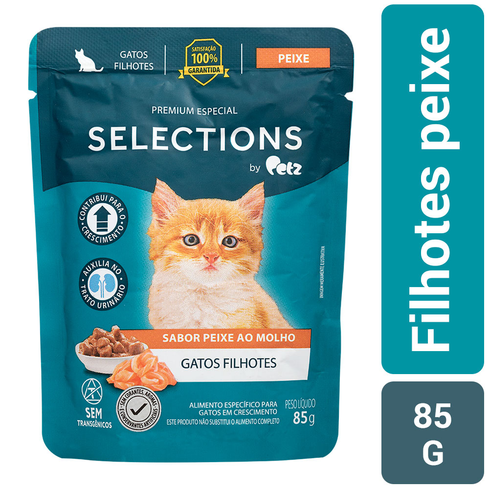 Sachê Selections By Petz para Gatos Filhotes Sabor Peixe ao